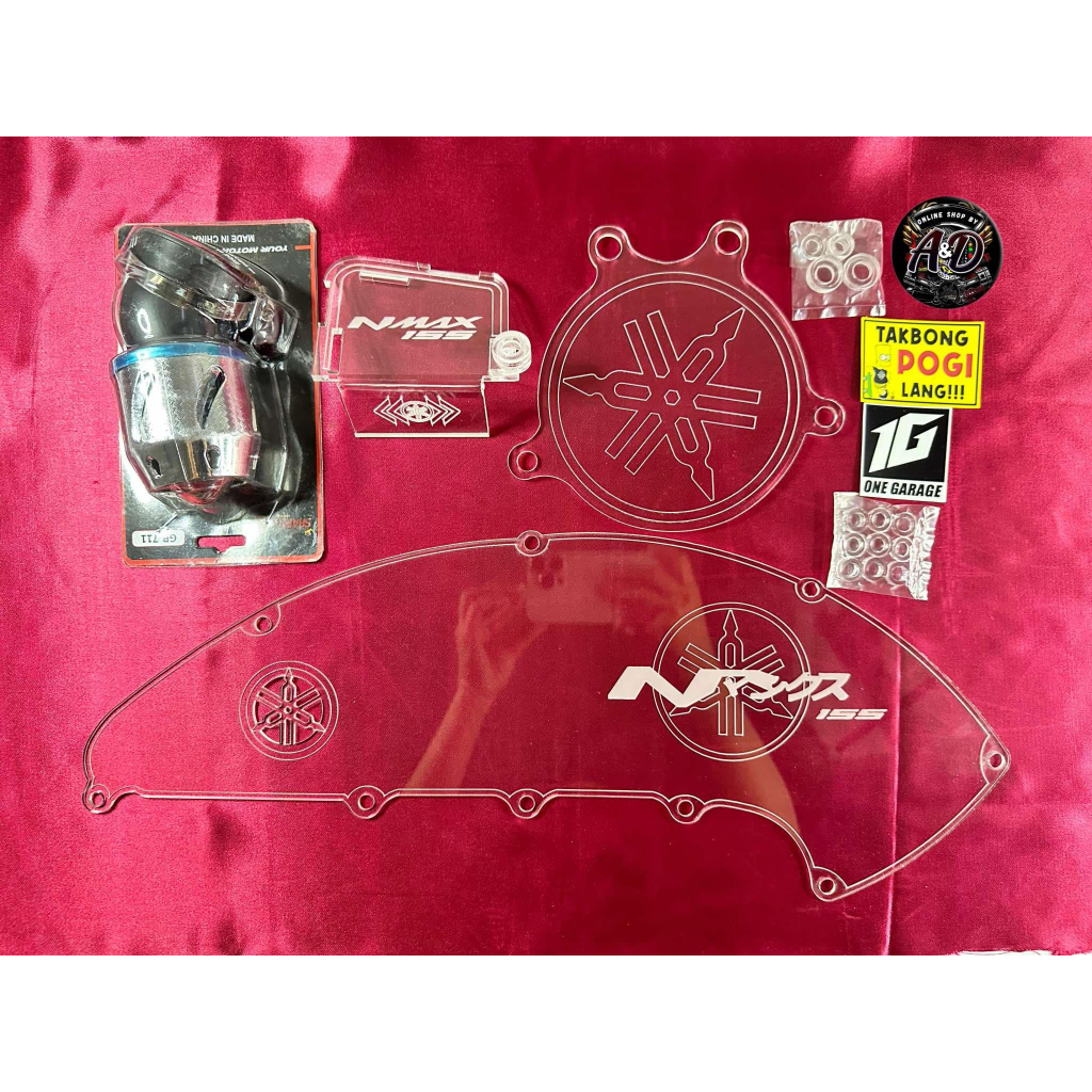 Nmax and aerox v1/v2 Acrylic cvt and filter cover with mushroom filter ...