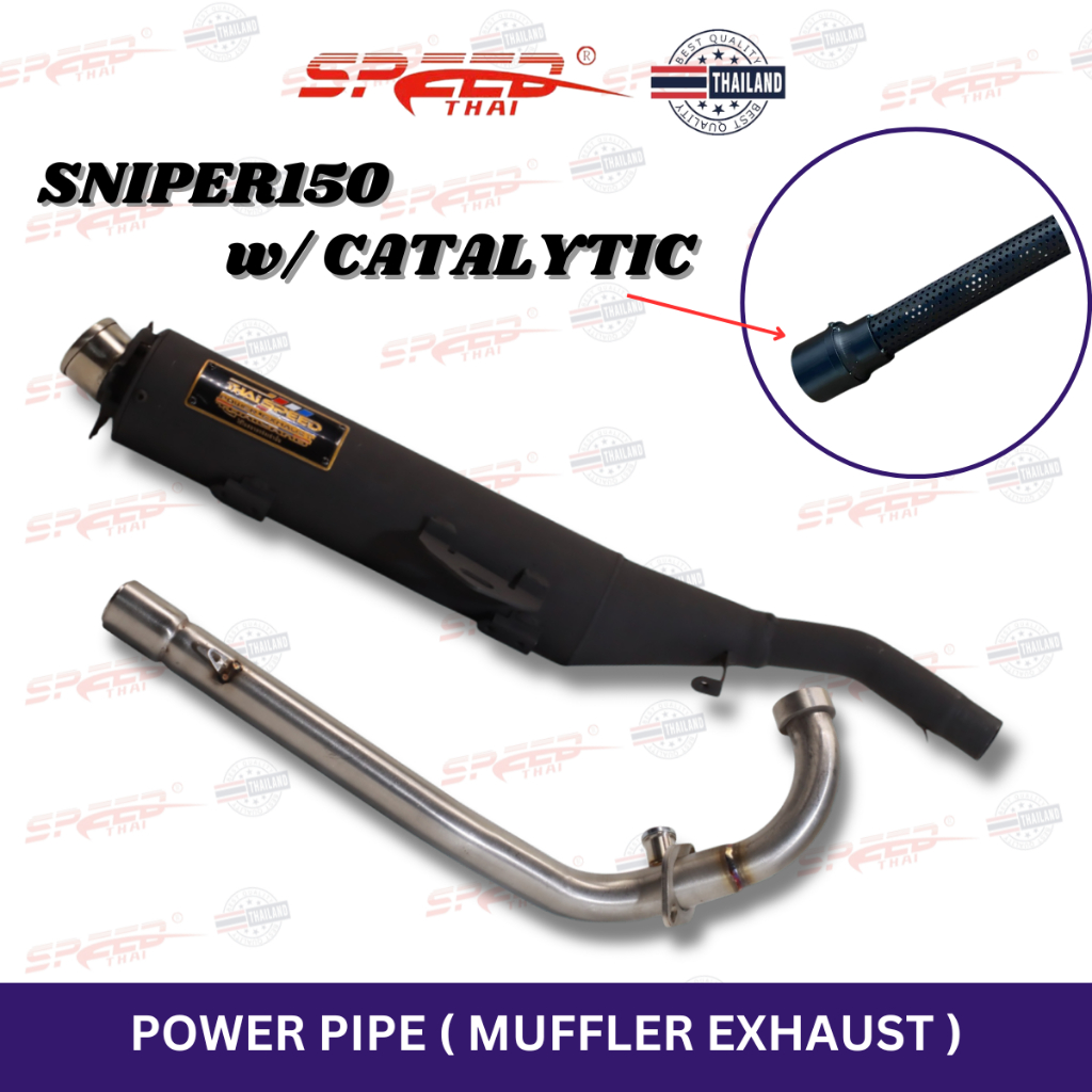 POWER PIPE SNIPER135/150 w/ CATALYTIC BUNG SENSOR MUFFLER EXHAUST PIPE ...