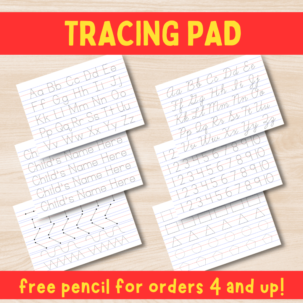 40 PAGES TRACING PAD FOR KIDS/ FREE PENCIL FOR ORDERS 4 & UP!!! (Name ...