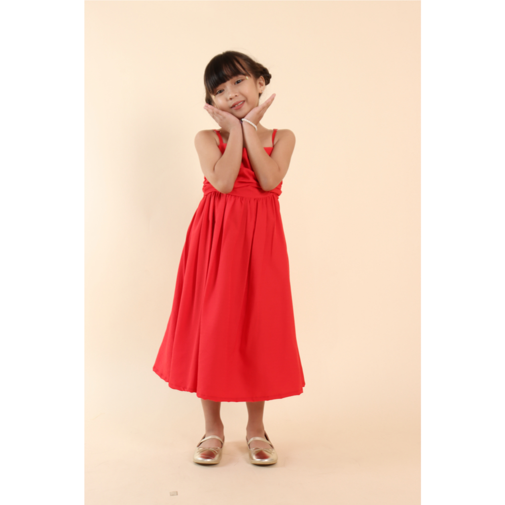 Robby Rabbit Timeless Twist Maxi Dress (Red) | Shopee Singapore