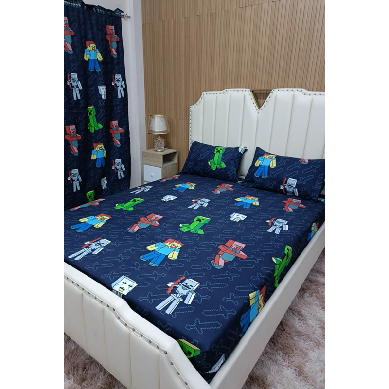 Minecraft Roblox Character Theme 3 in 1 Canadian Cotton Bedsheet Set ...