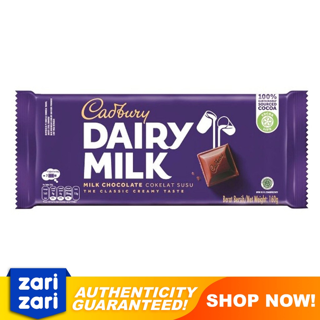 Cadbury Dairy Milk Chocolate bar 160g (Plain/Classic) | Shopee Singapore