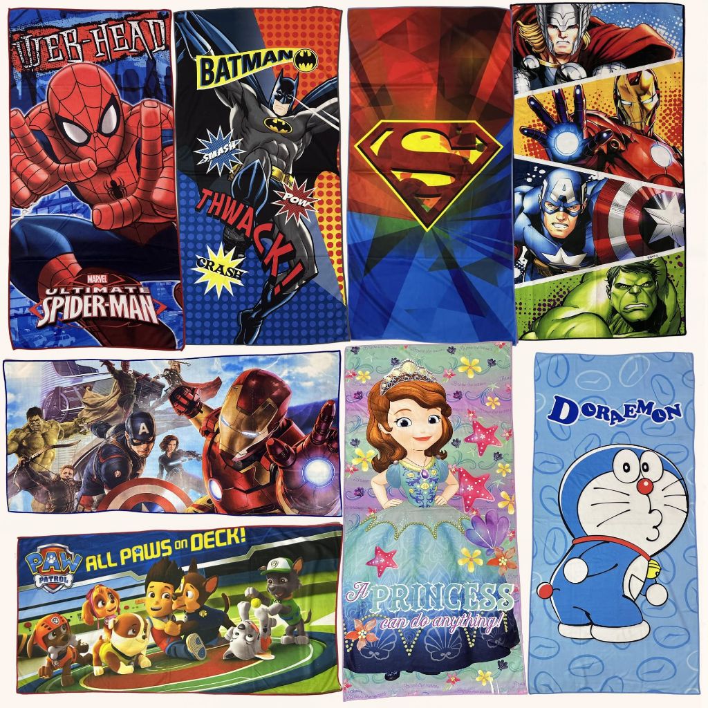 Absorbent Character Towel for Children Kids Bath Time Marvel DC Comics ...