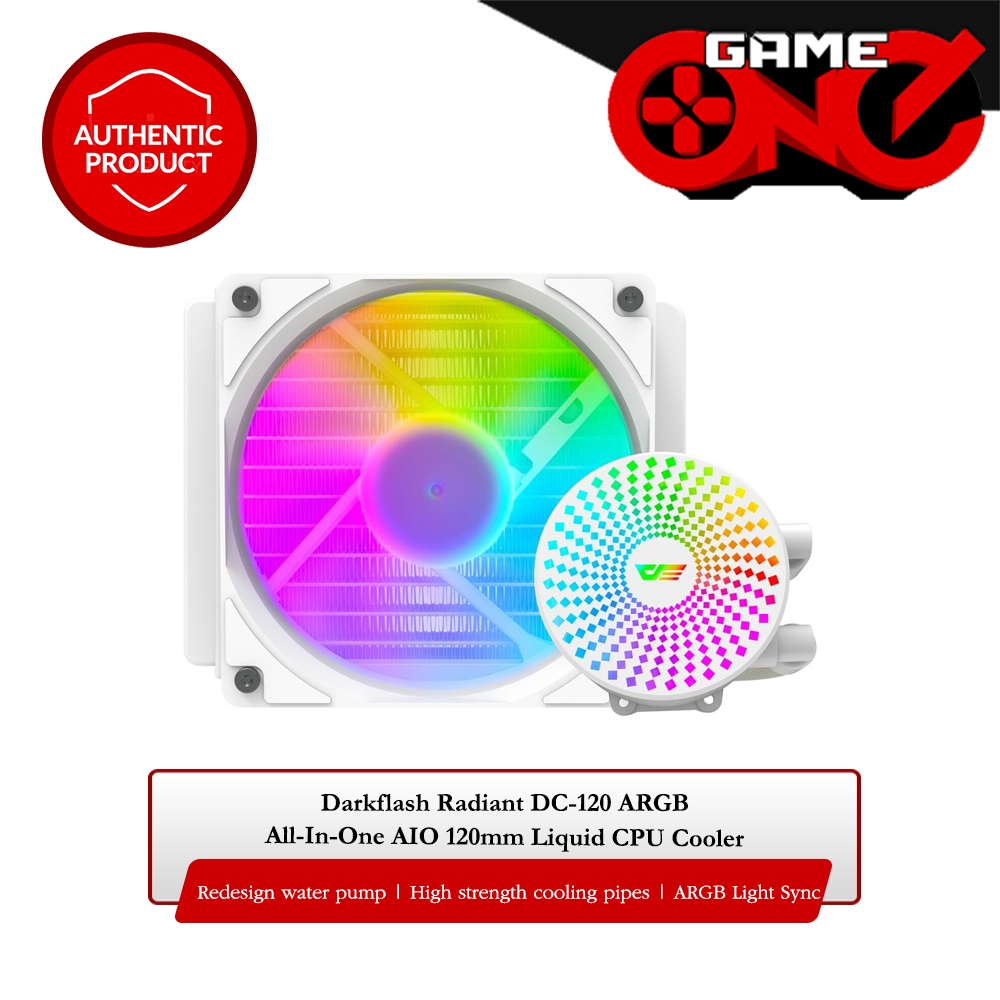 Darkflash Radiant DC-120 ARGB All-In-One AIO 120mm Liquid CPU Cooler ...