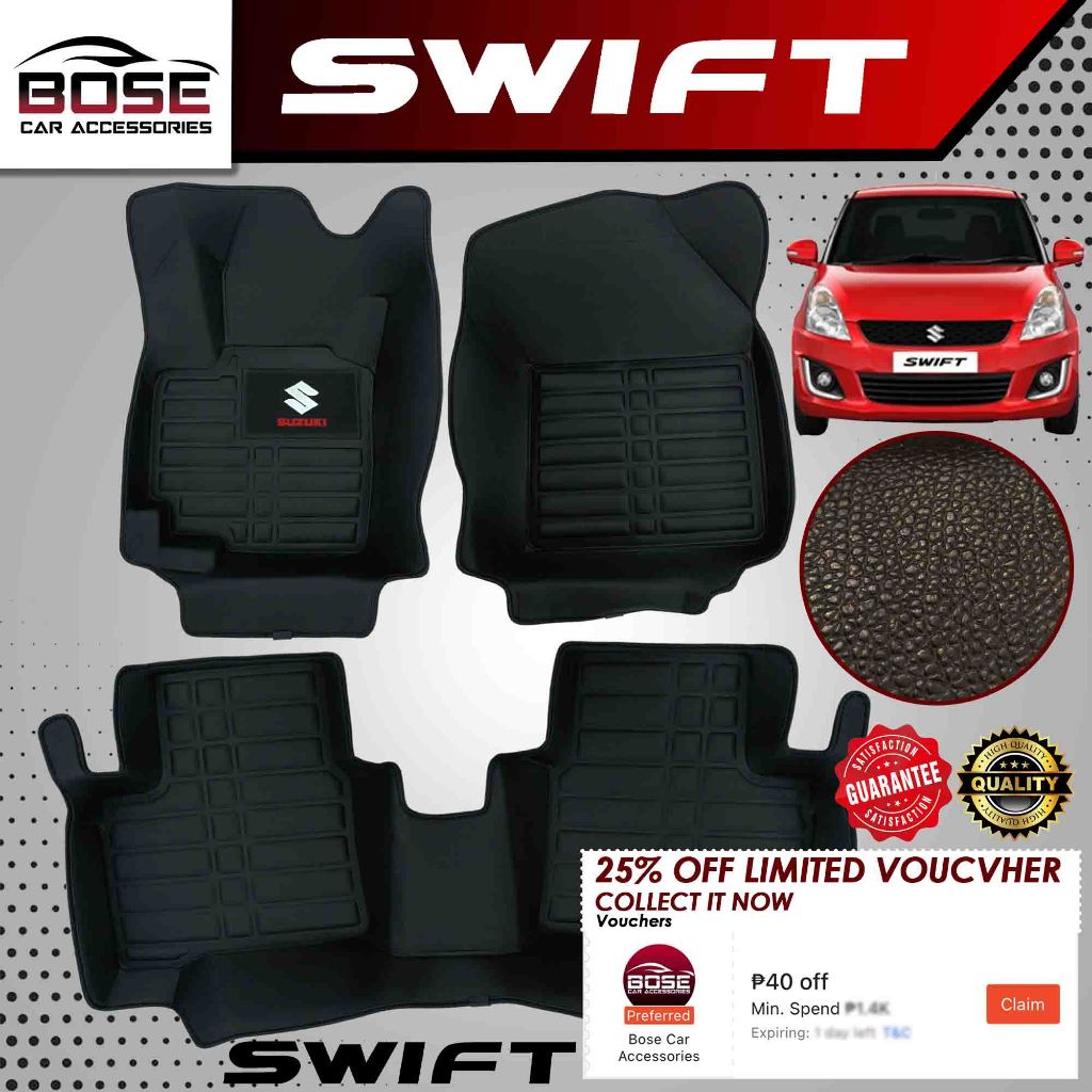 5D / TPE Deep Dish Suzuki Swift 2012- 2018 / 2019 - Onwards Car Matting ...