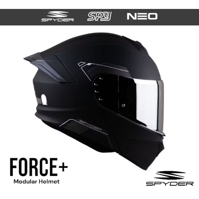 SPYDER Force+ Modular Dual Visor Helmet w/ Free Extra Clear Visor ...