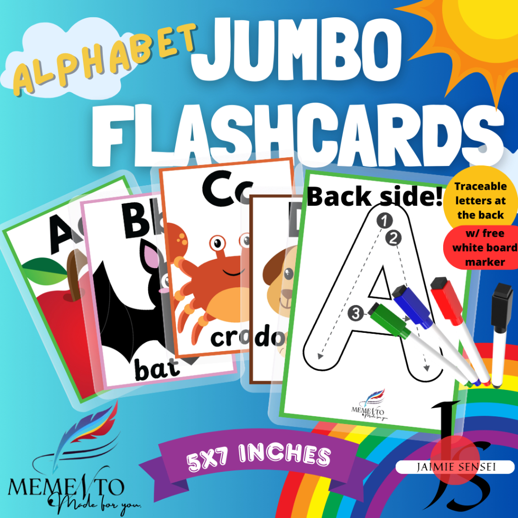 Alphabet Jumbo Flashcards Laminated-Waterproof A-Z Letters | Shopee Singapore