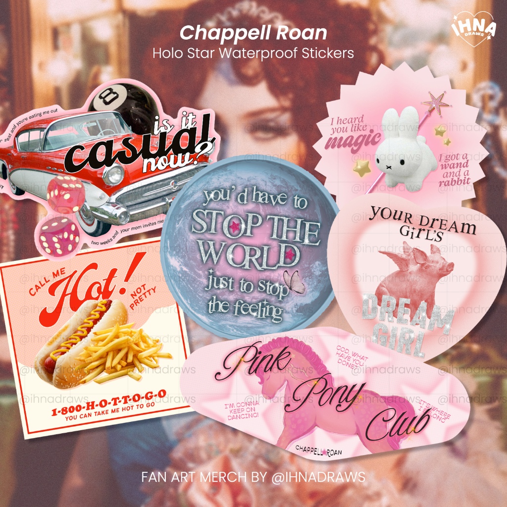 Chappell Roan Stickers Rise Fall Midwest Princess good luck babe casual ...
