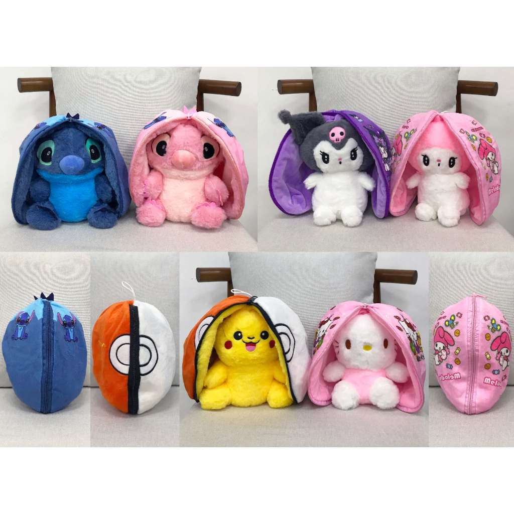 2 in 1 Cute Kuromi Melody KT Stitch Capybara Pikachu Cinnamoroll 2 in 1 ...