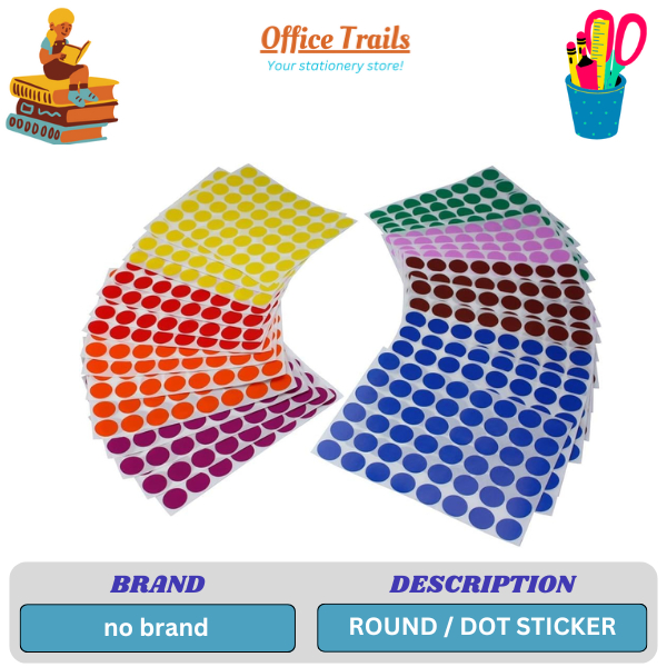 ROUND STICKER / DOT STICKER / CIRCLE STICKER SOLD PER SHEET | Shopee ...