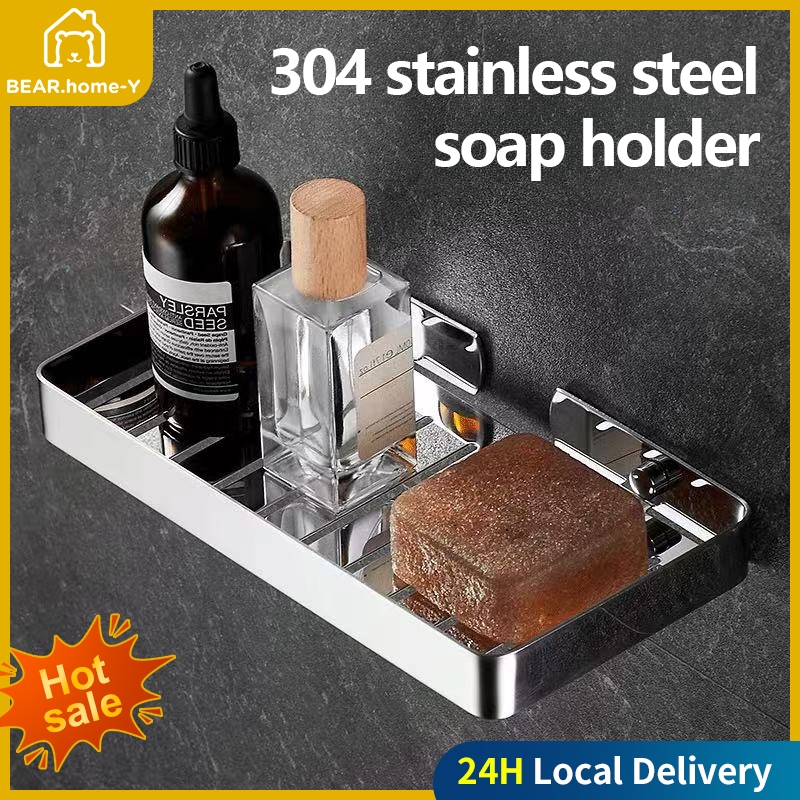 304 stainless steel soap rack Wall mounted bedroom storage rack ...