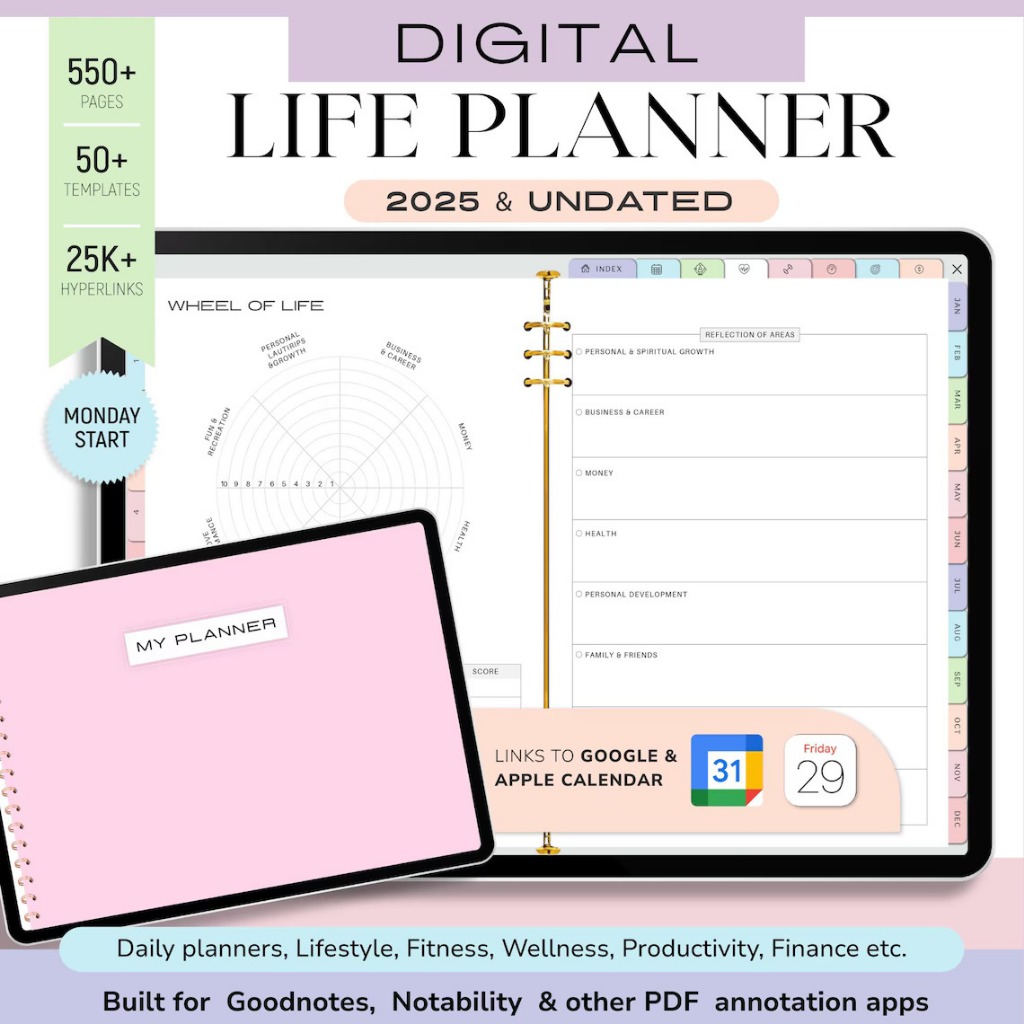 Digital Planner, Digital Planner 2025, All-in-One Digital Planner 2025 ...