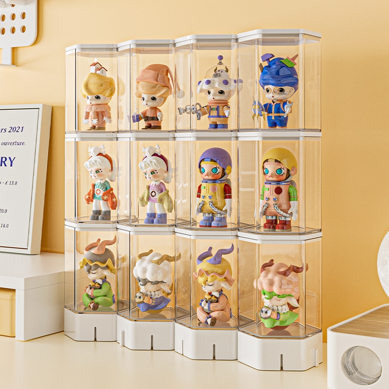 Lego Popmart Molly Transparent Display Box Blind Box Action Figure Doll ...