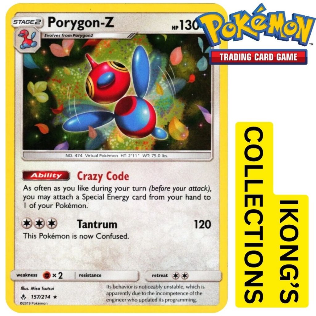 Porygon-Z - 157/214 - Holo Sun & Moon - Playable Pokemon Card Unbroken Bonds Singles | Shopee ...