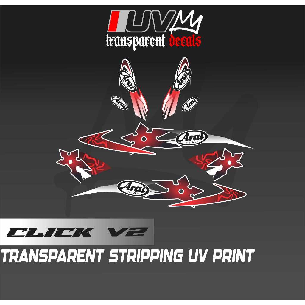 HONDA CLICK 125 V2 ARAI DESIGN TRANSPARENT UV DECALS | Shopee Singapore