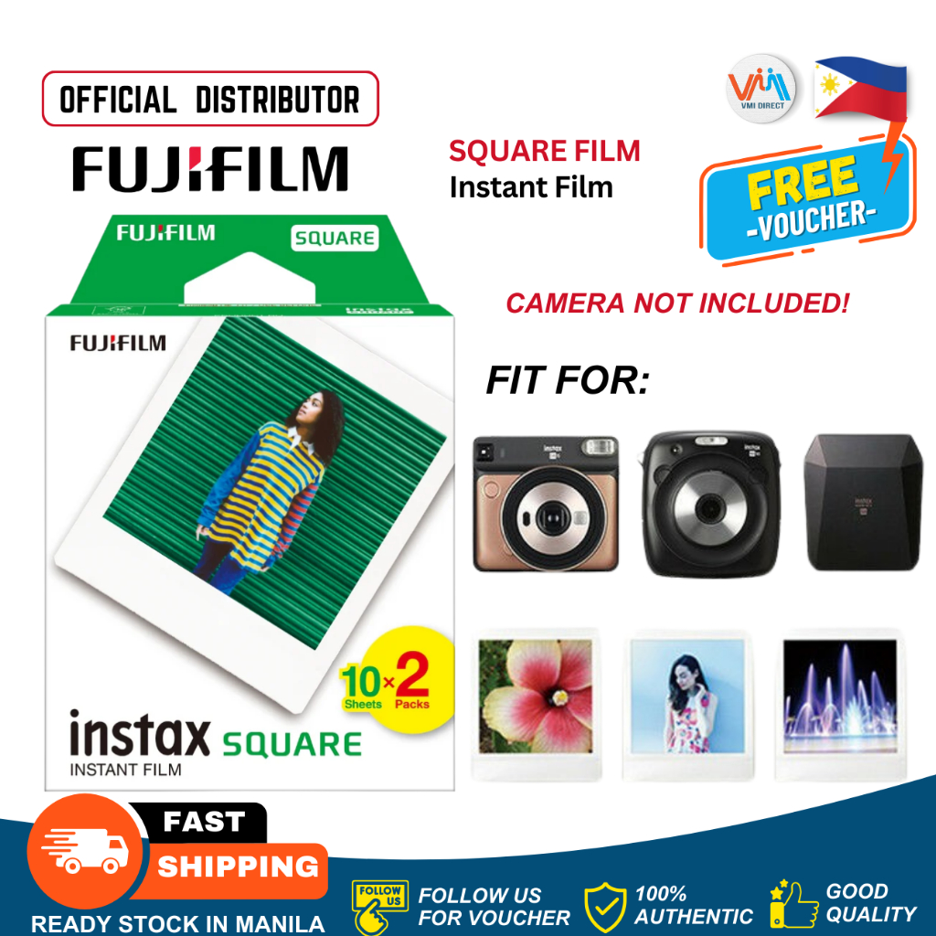 Fujifilm Instax Square Film Glossy 20s Plain Film Compatible with ...