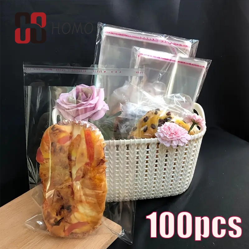 100pcs Transparent Cake Baking Packaging Food Bag Wrapping Bag ...