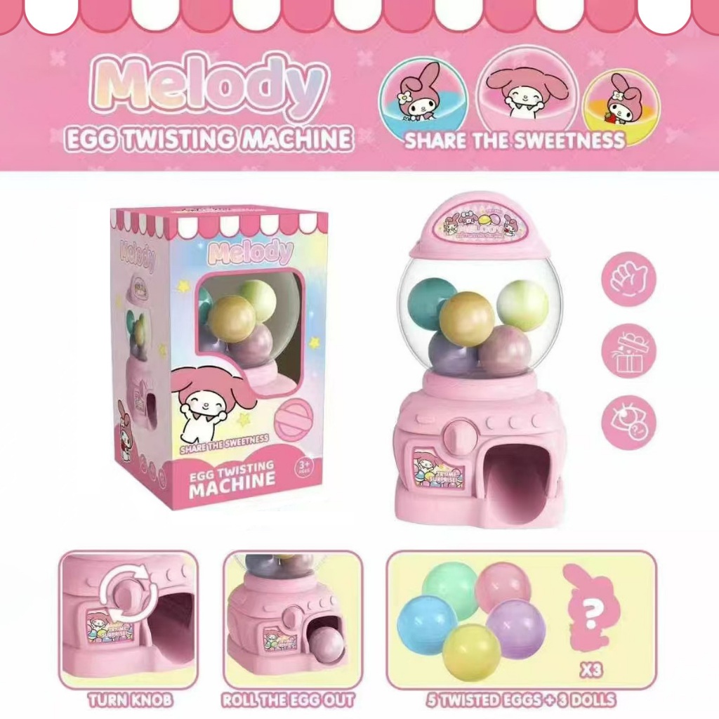 Sanrio My Melody Egg Twisting Machine Toy - Adorable Pink Plastic ...