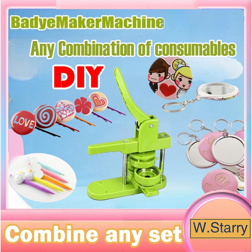 DIY Combination Any Set 75MM 58MM 44MM 37MM 25MM Portable Button Maker ...