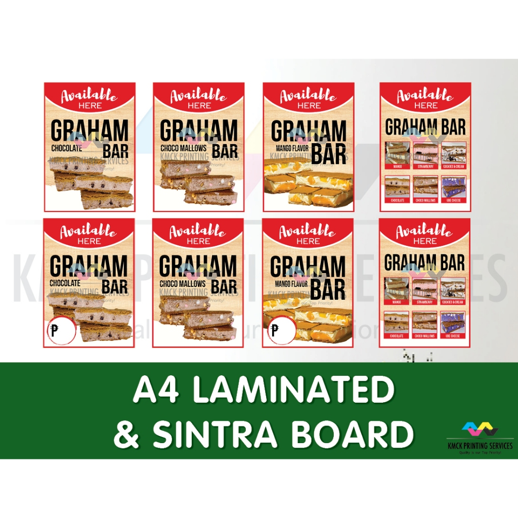 Food Signages Graham Bar Chocolate, Choco Mallows, Mango, All Flavors ...