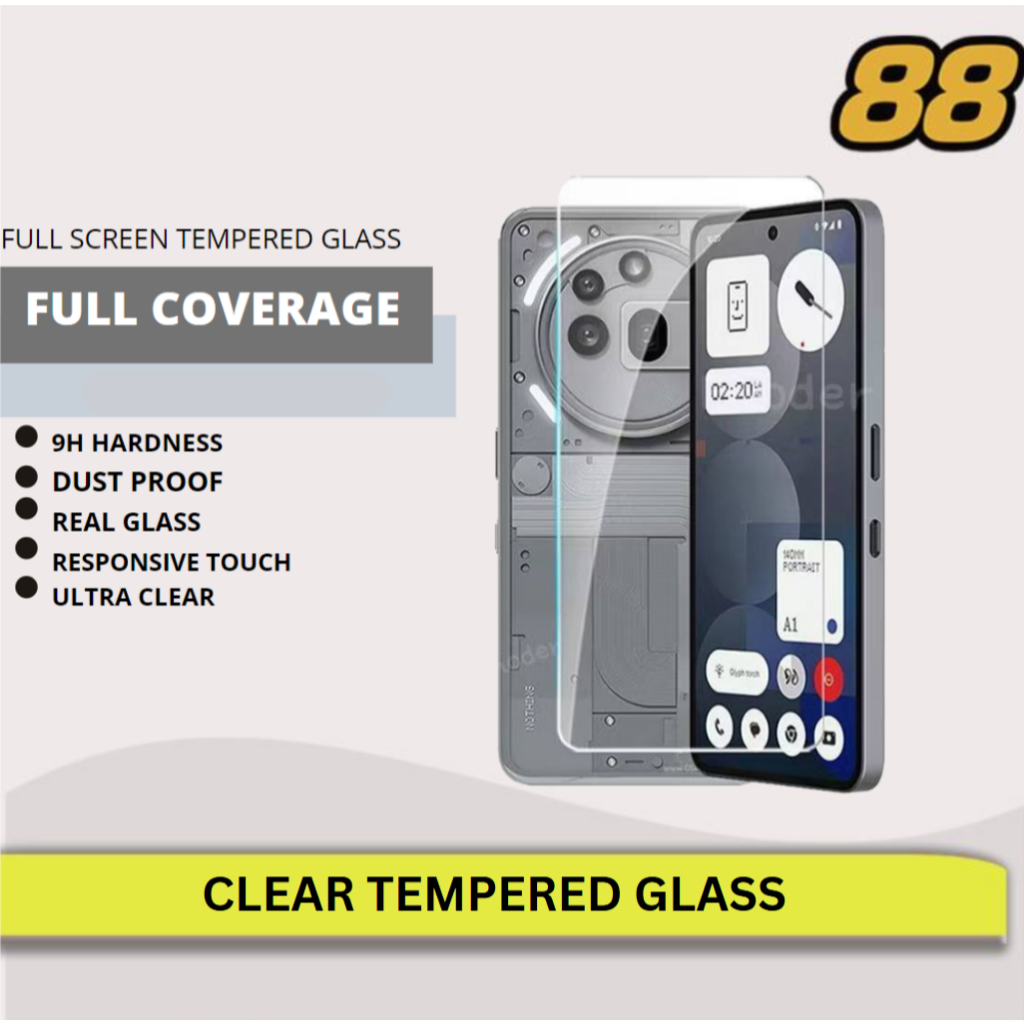 NOTHING PHONE 3A PRO 2A PLUS 2 Tempered Glass All Clear Screen Protector | Shopee Singapore