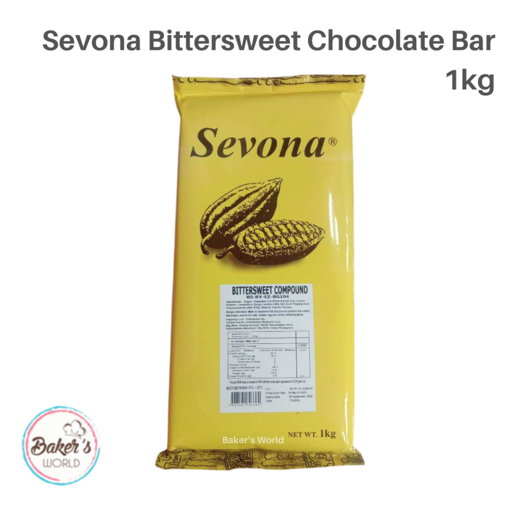 Sevona Bittersweet Variant Chocolate Compound Bar 1kg | Shopee Singapore