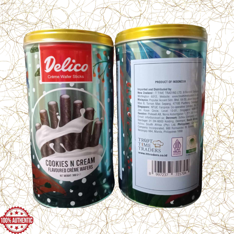 Delico Limited Edition Cookies & Cream Flavored Creme Wafer Sticks 300g ...