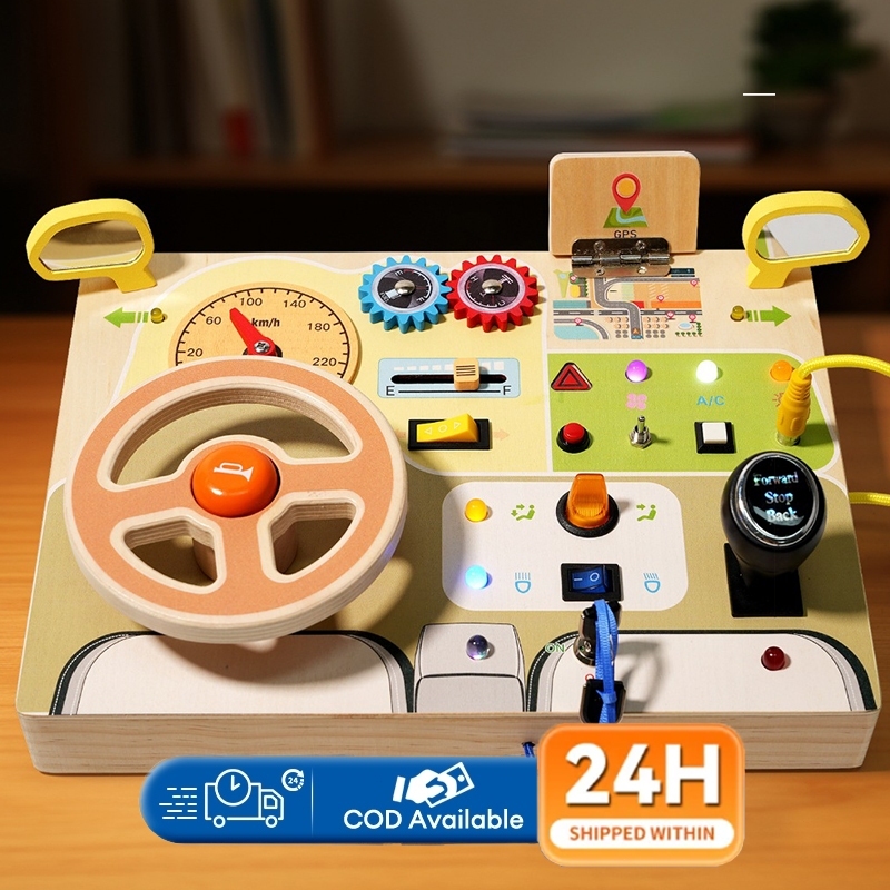 Kids Toddler Education Car Driving Toy Sensory Activity Development LED ...