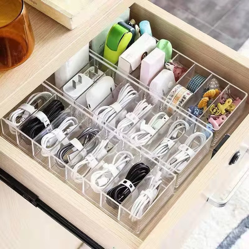 Ustproof Storage Cable Management Box Hub Organizer Box Desktop Data ...