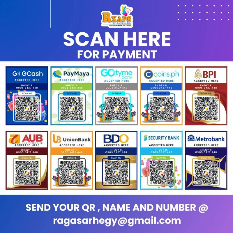 Gcash Maya etc QR code standee scanner Sintra board PVC signage ...