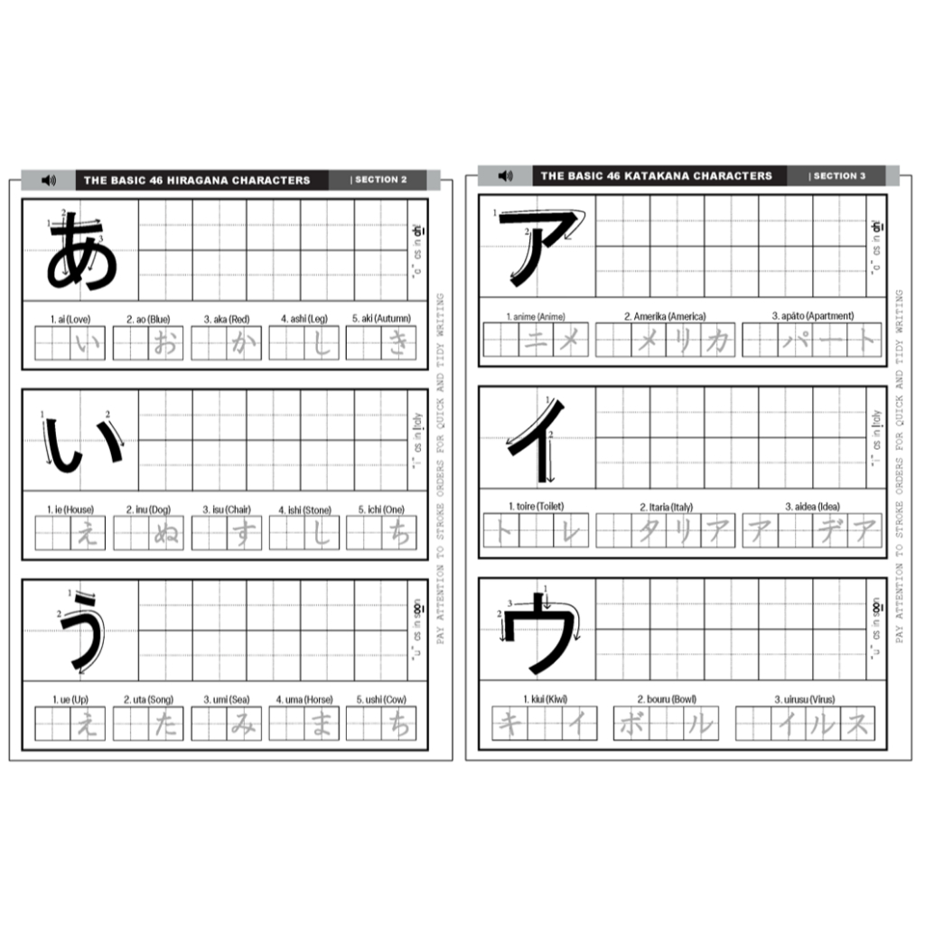 Hiragana and Katakana Writing Practice Sheets | Coilbind | Shopee Singapore