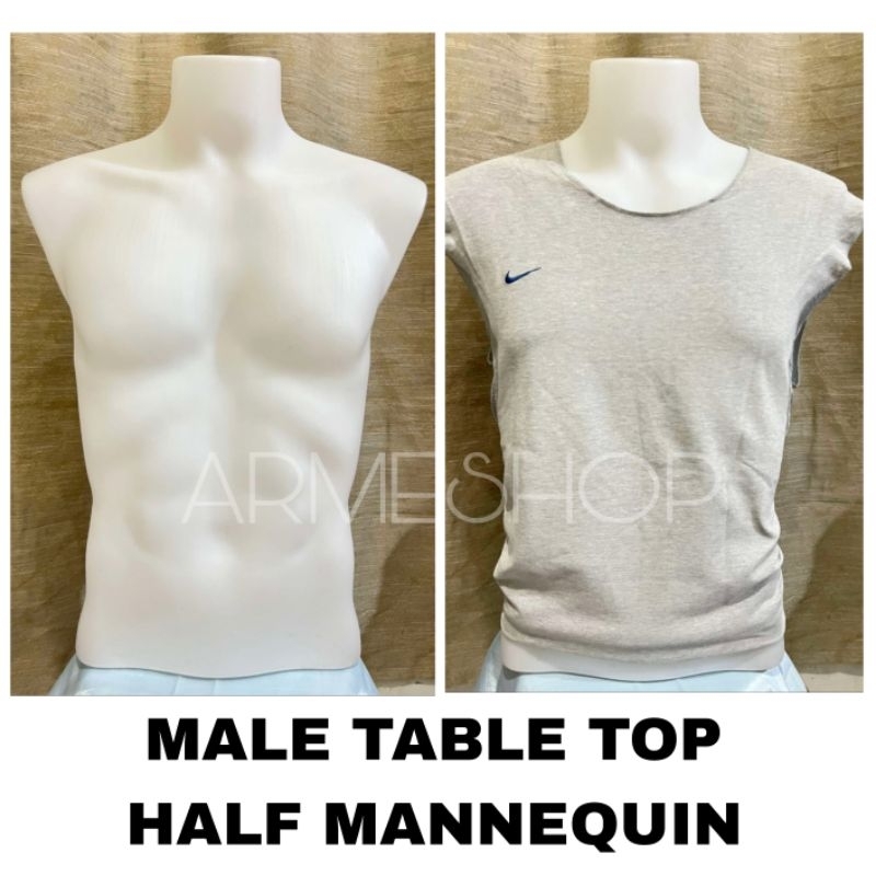 Half Male Table Top Mannequin Hard Plastic Form Manikin for Men ...