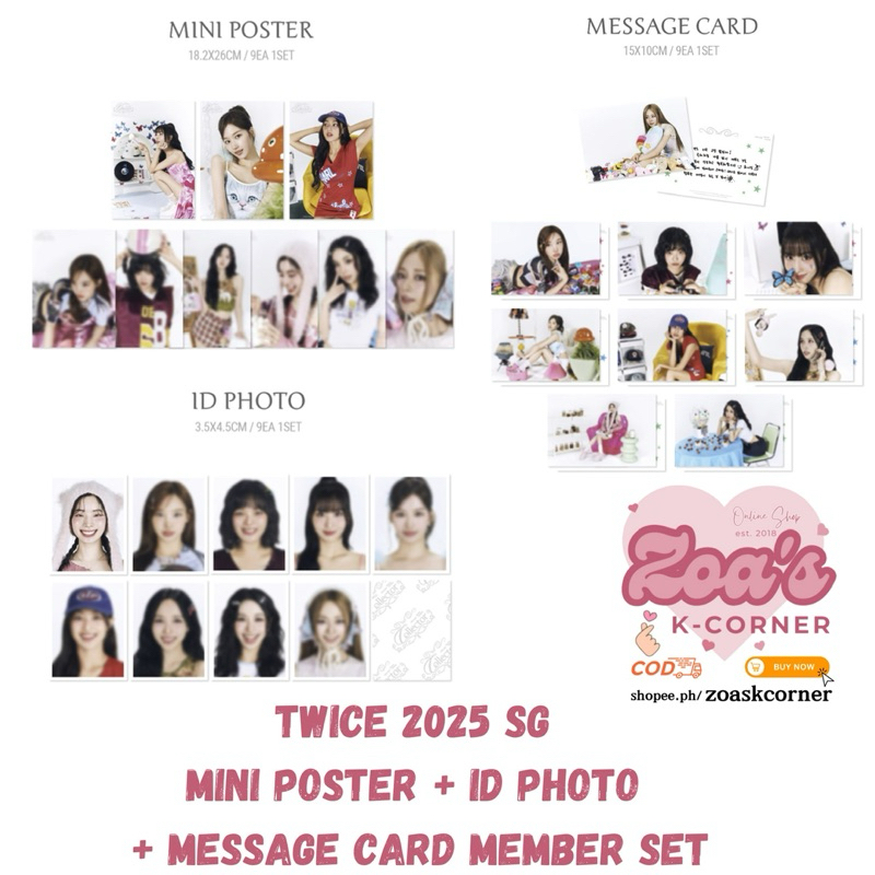 TWICE SET Mini Poster + Message Card + ID Photo 2025 Season Greetings ...
