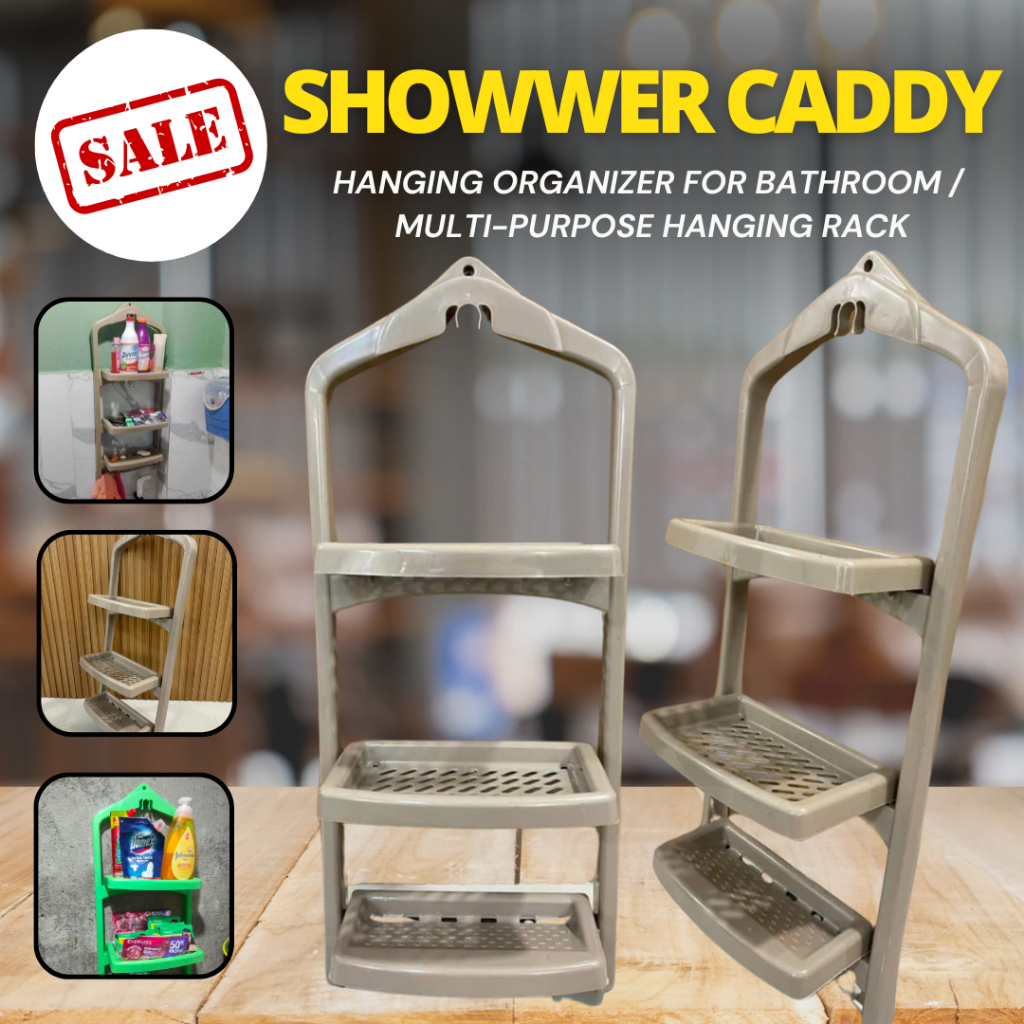 3 Layer Aesthetic Mocha Shower Caddy Plastic Bathroom Organizer Toilet ...