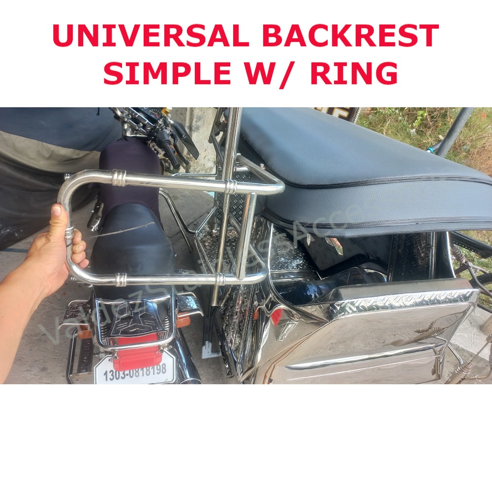 WITH RING , NEW STAINLESS TRICYCLE , SIDECAR BACKREST , BACK REST ...