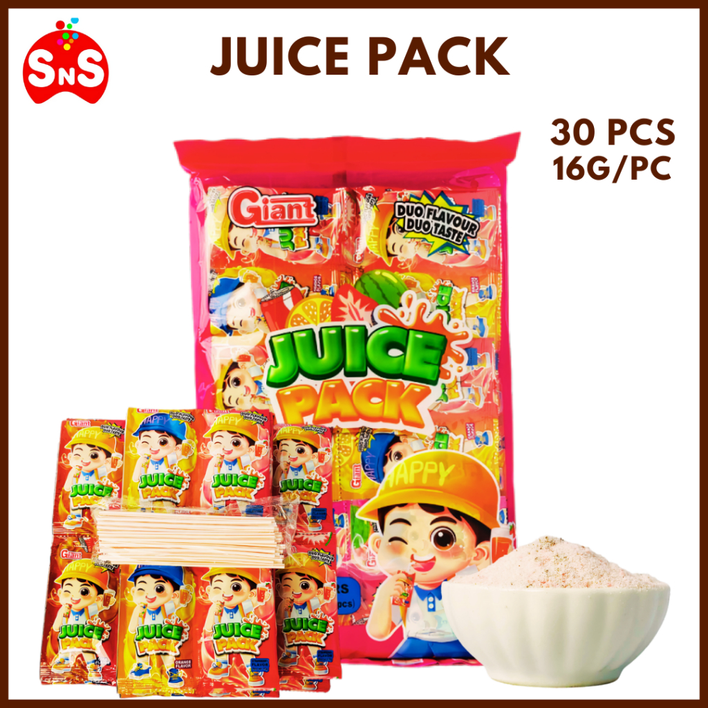 30 Pcs Juice Pack Duo Flavor Duo Taste Cola + Watermelon / Orange ...