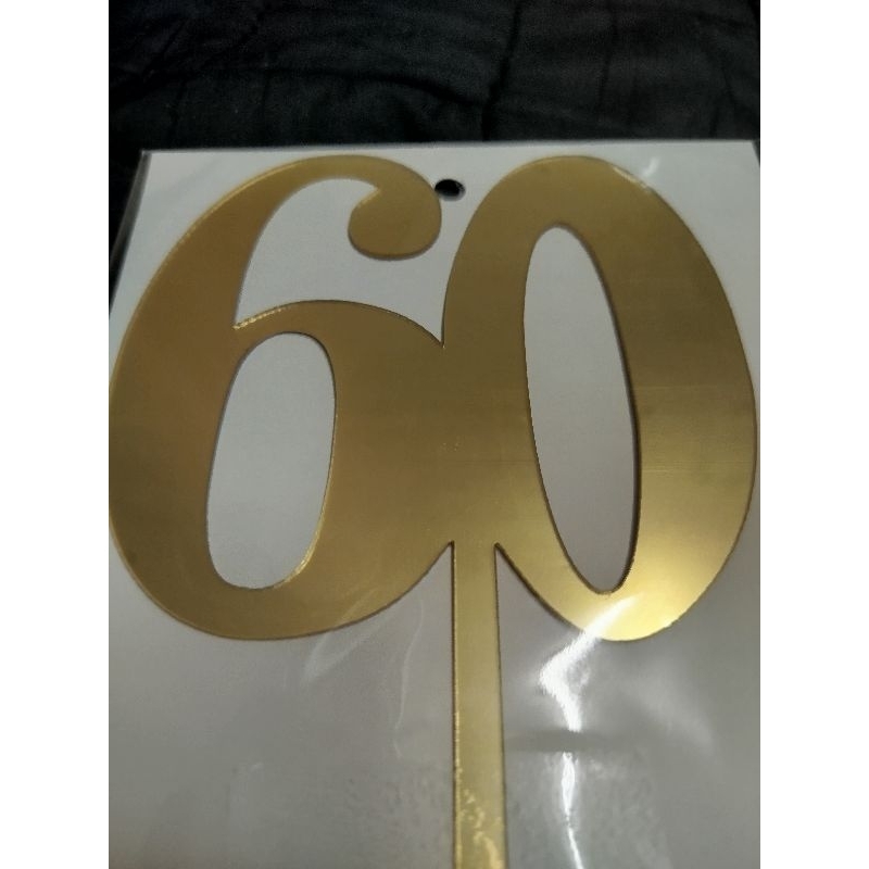 Happy 60th Cake Topper / 60th Birthday Cake Topper / 60th Acrylic Ccake ...
