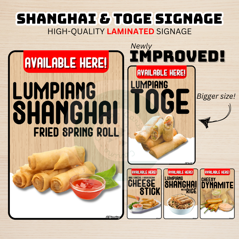Laminated - Lumpia Shanghai Signage l Cheese stick Signage l Toge ...