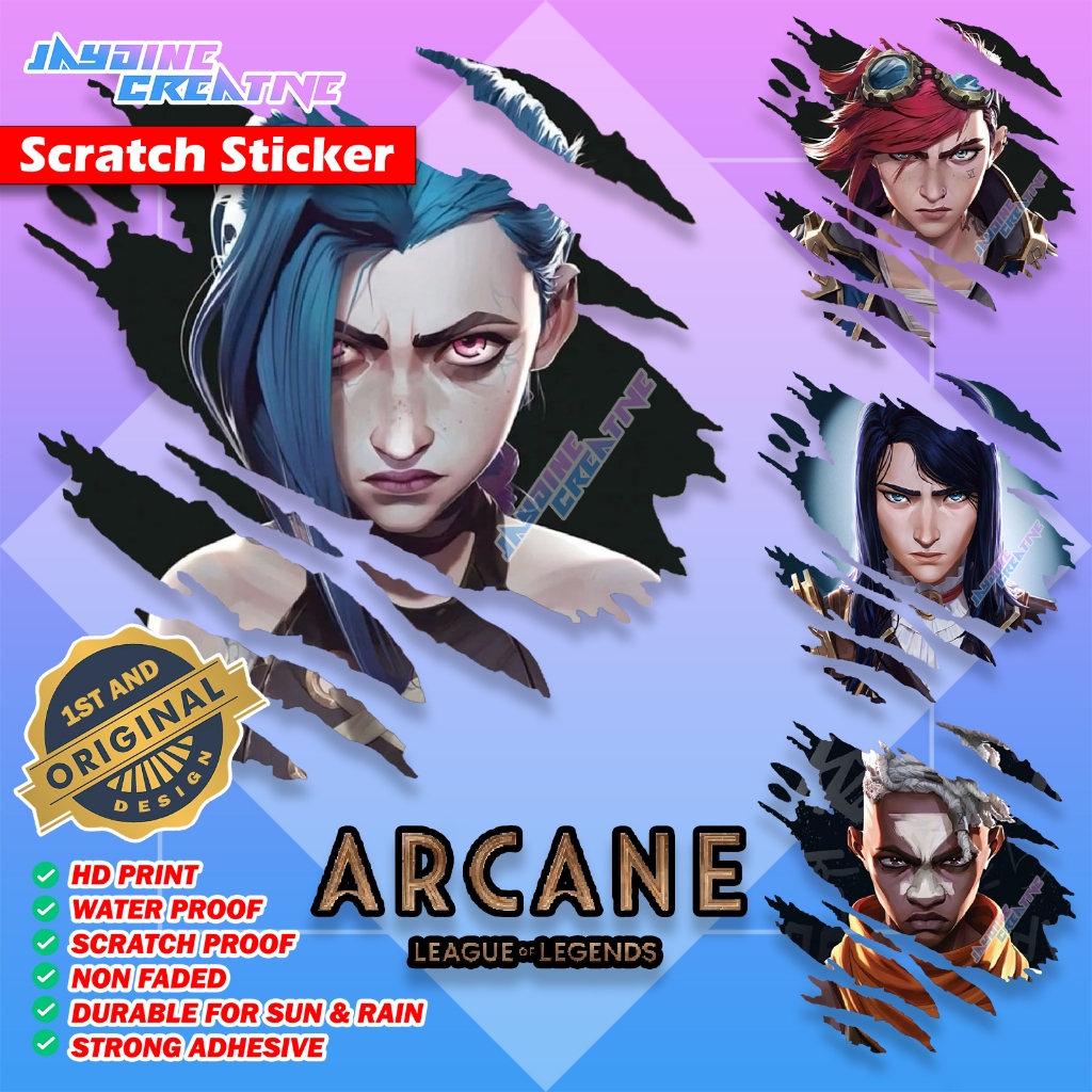 Arcane League of Legends Scratch Design Sticker Indoor Outdoor Vinyl ...