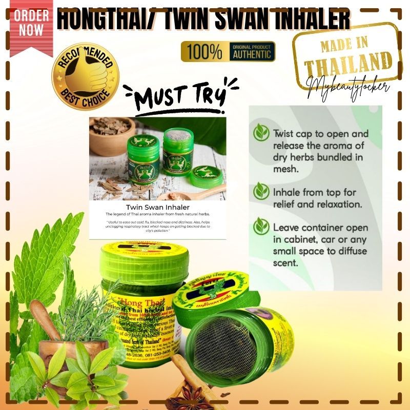 Traditional Thai herbal Inhaler/Twin Swan / HongThai inhaler | Shopee Singapore