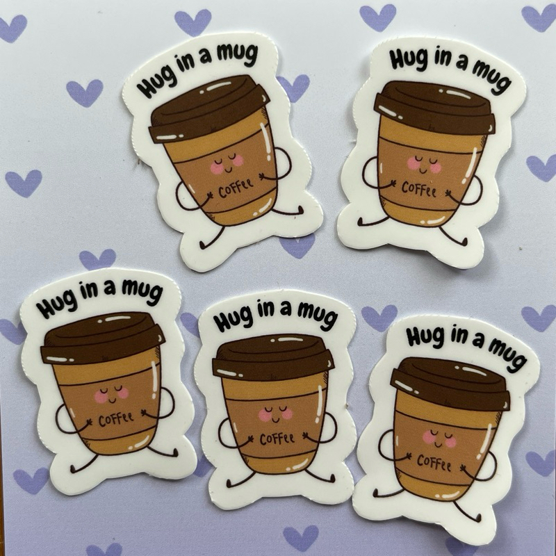 Hug in a Mug Vinyl sticker | waterproof vinyl sticker | Shopee Singapore