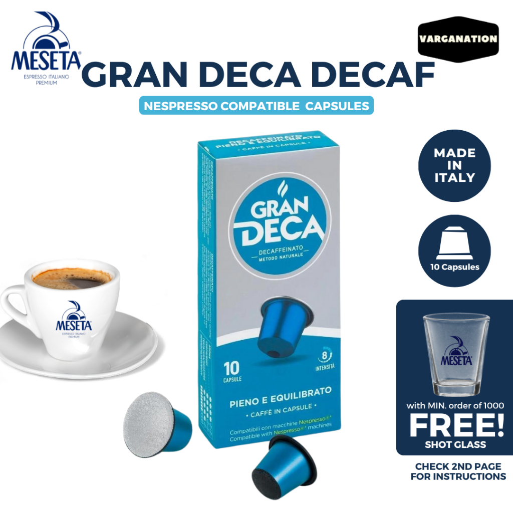 Meseta Nespresso Capsules Decaf Coffee - Gran Deca - Compatible with NespressoMachine - 10 pcs ...