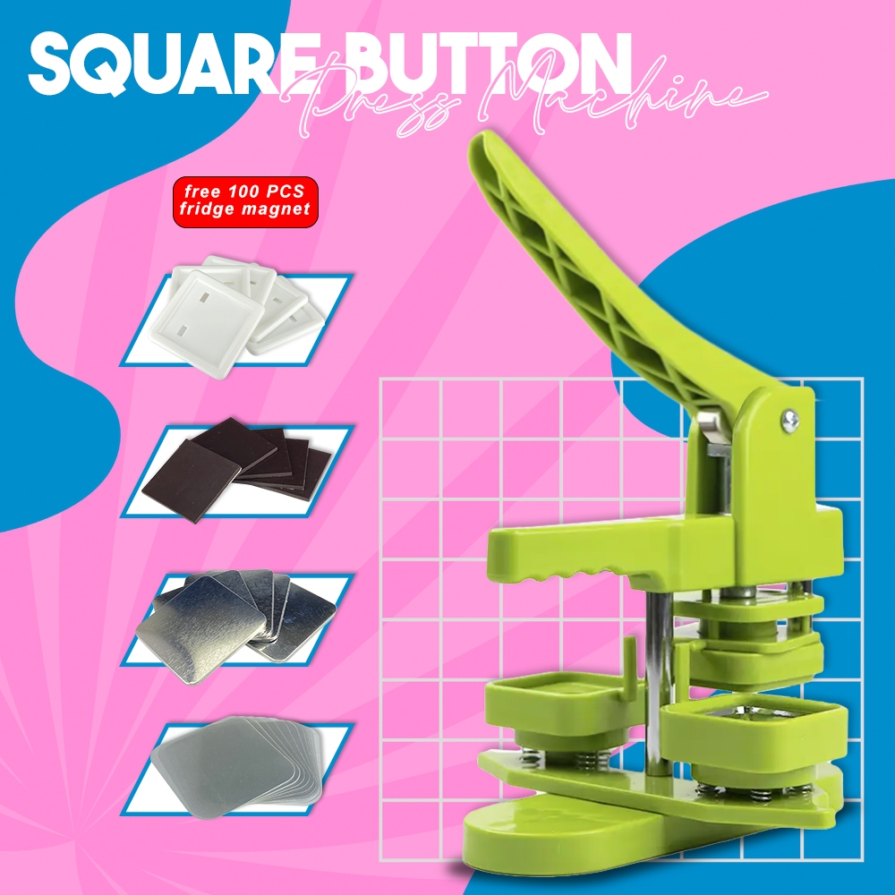 DC-109 Square Button Press Machine 50mm with F.Magnet 100set (2inch ...