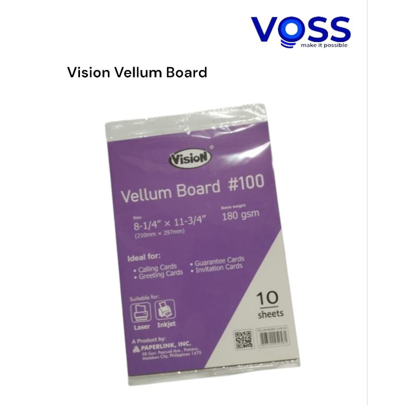Vision Vellum Board A4 Size 180gsm, 10sheets per pack | Shopee Singapore