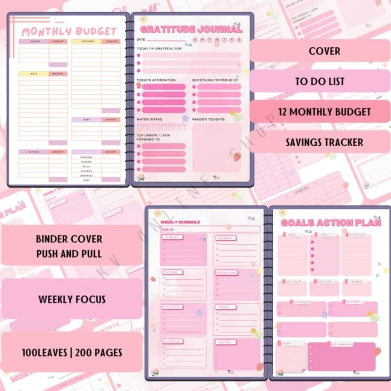 Planner 2025 - Pink Minimalist - Dated or Undated | Shopee Singapore