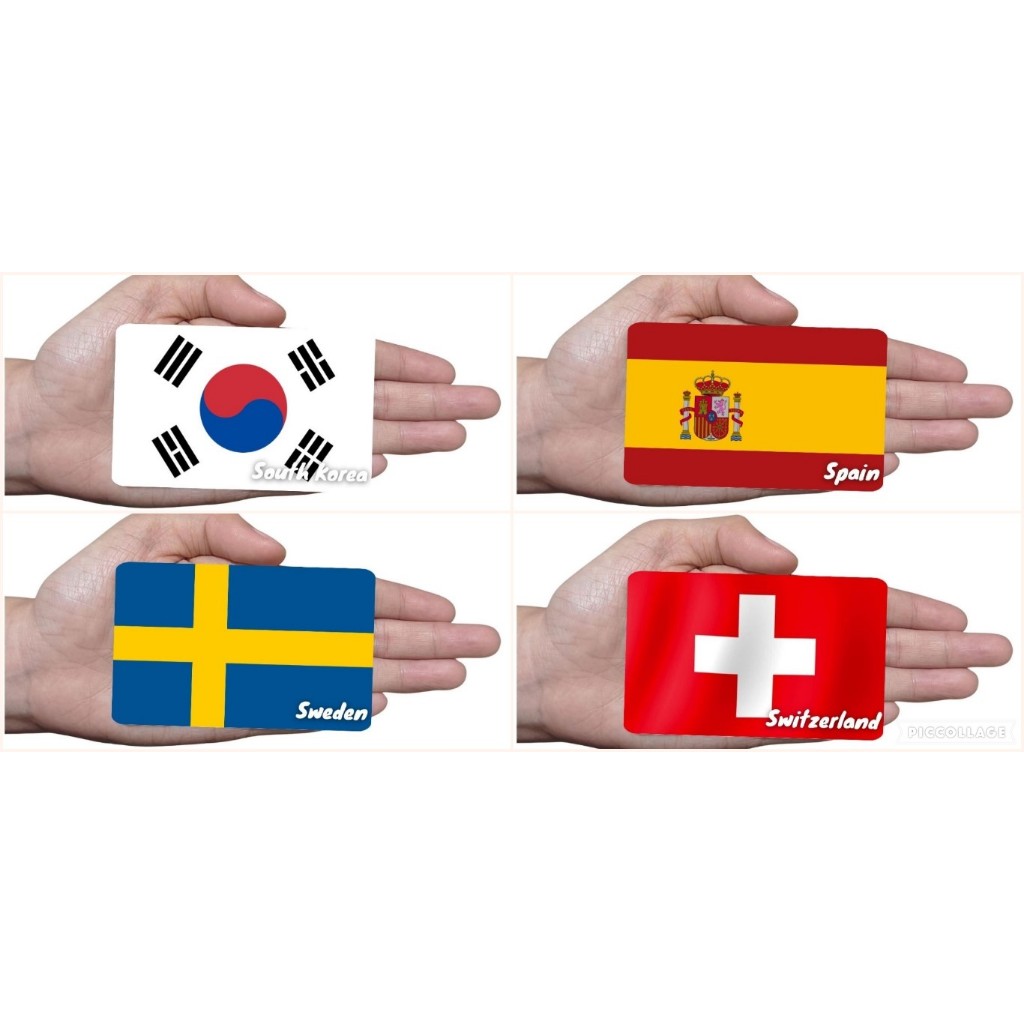 RANDOM FLAG RUBBER REF MAGNET SOUVENIR (SOUTH KOREA, SPAIN, SWEDEN ...