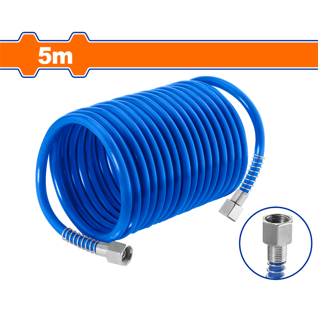 BUILDMATE Wadfow Air Hose 5M w/ Solid Brass Couplings Tool Compressor ...