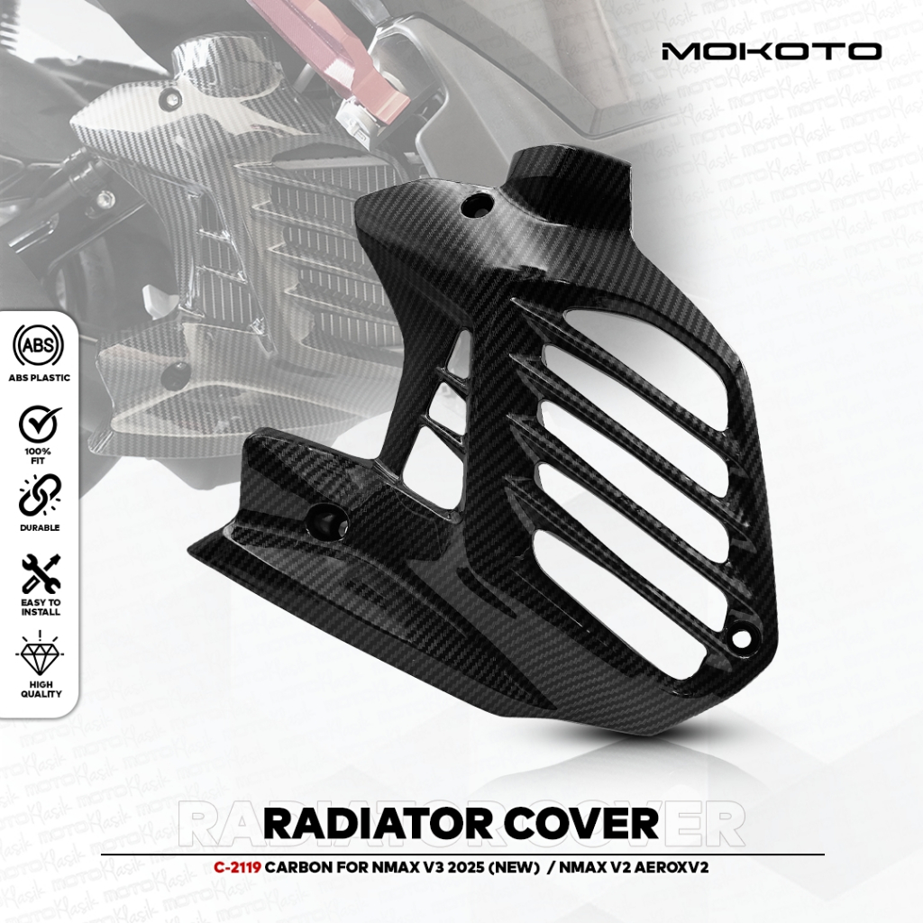 MOKOTO NMAX V2 /V2.1/ NMAX V3 STANDARD/AEROX V2 RADIATOR COVER CARBON ...