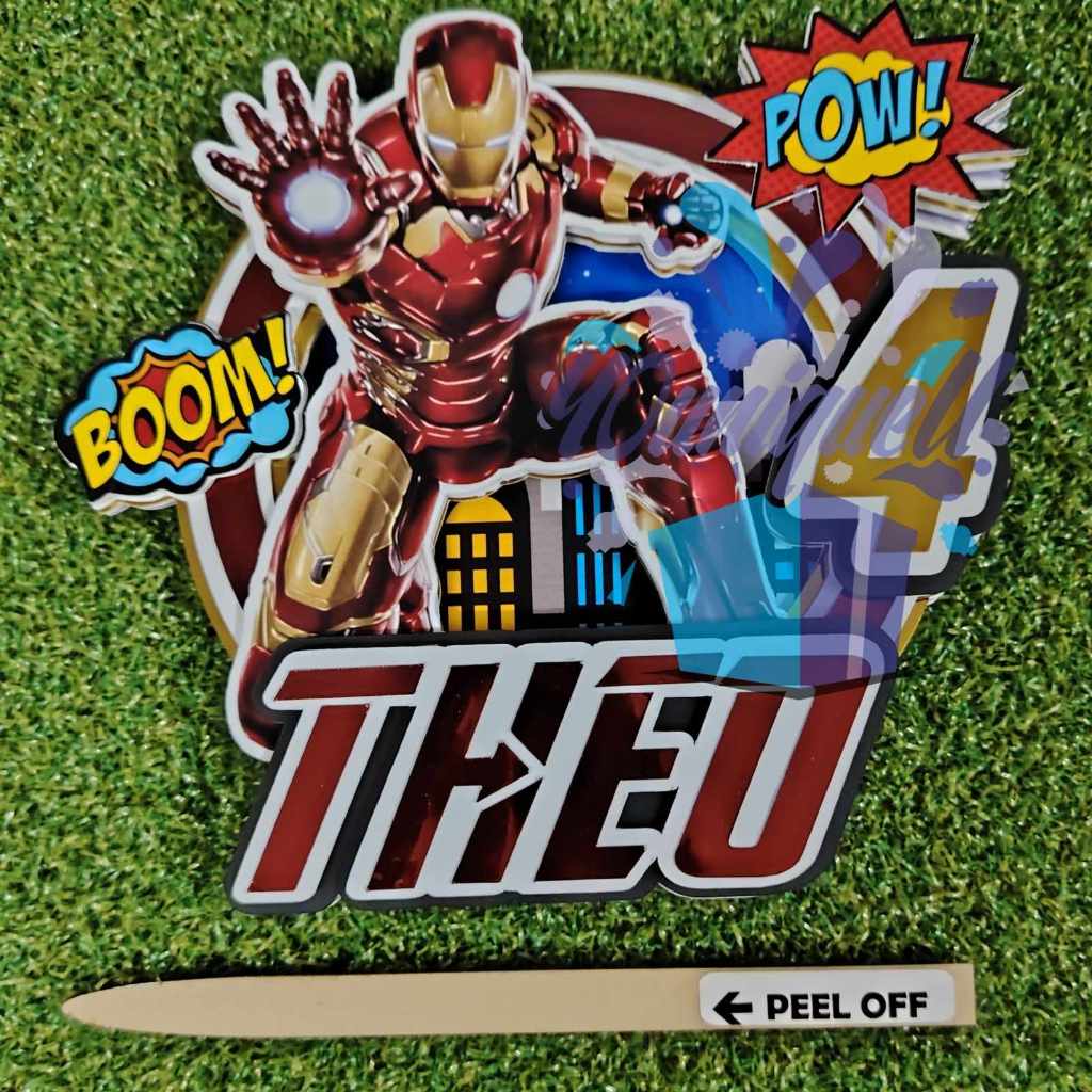 Iron Man Themed Cake Topper (3d/Layered) | Shopee Singapore