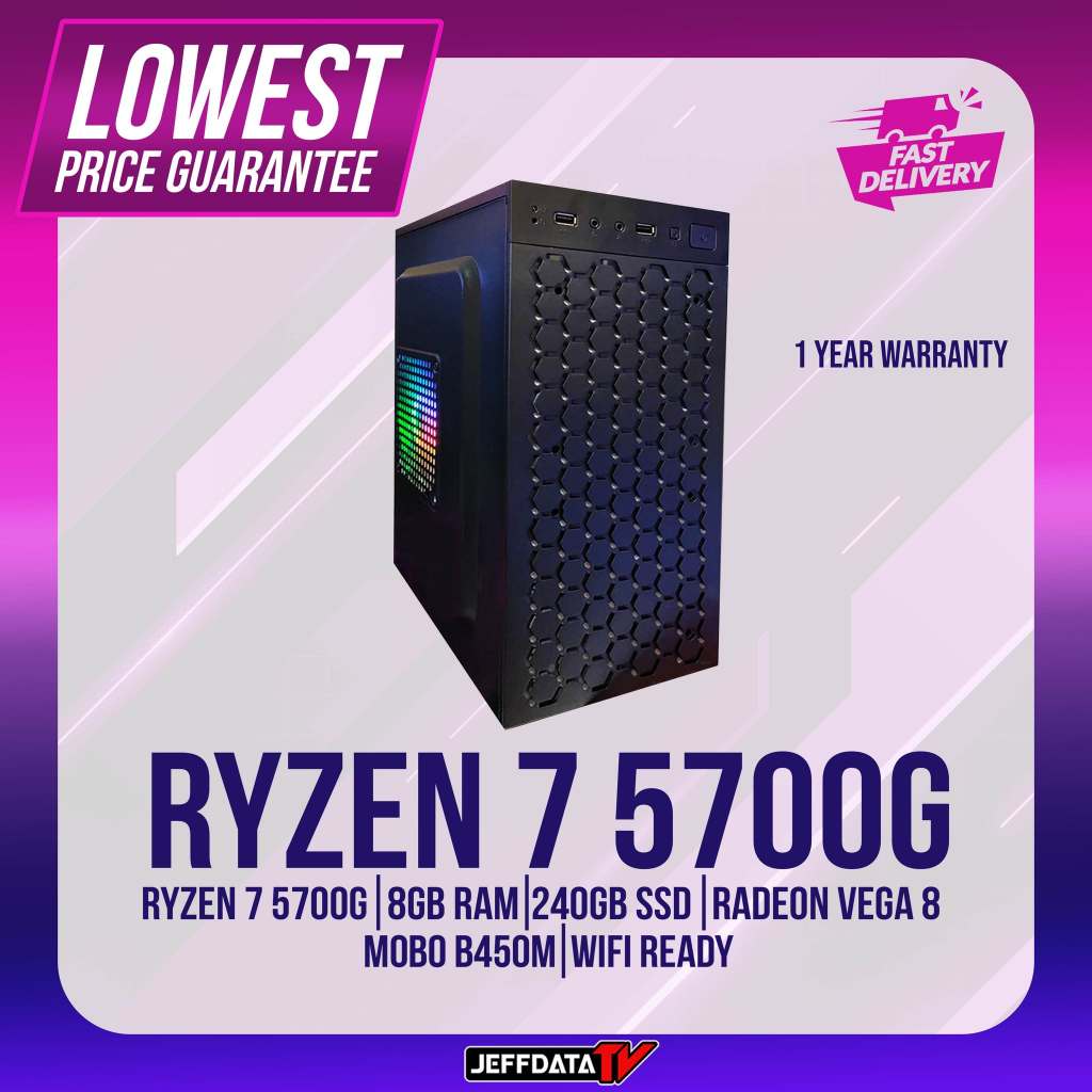 CPU DESKTOP RYZEN 7 5700G 8GB DDR4 240GB SSD BLACK CASE | Shopee Singapore